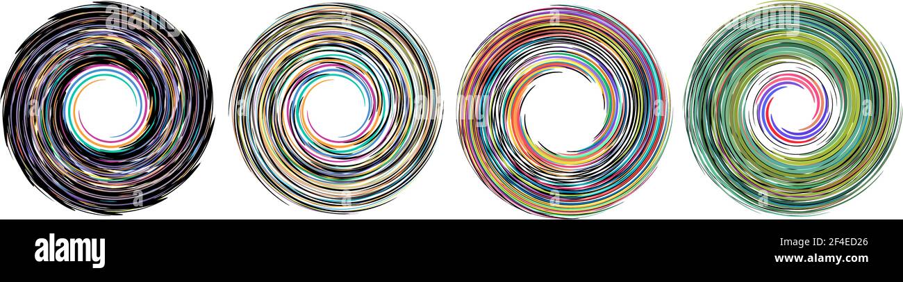 Spiral, twirl, whirlpool element vector illustration. Cochlear, helix ...