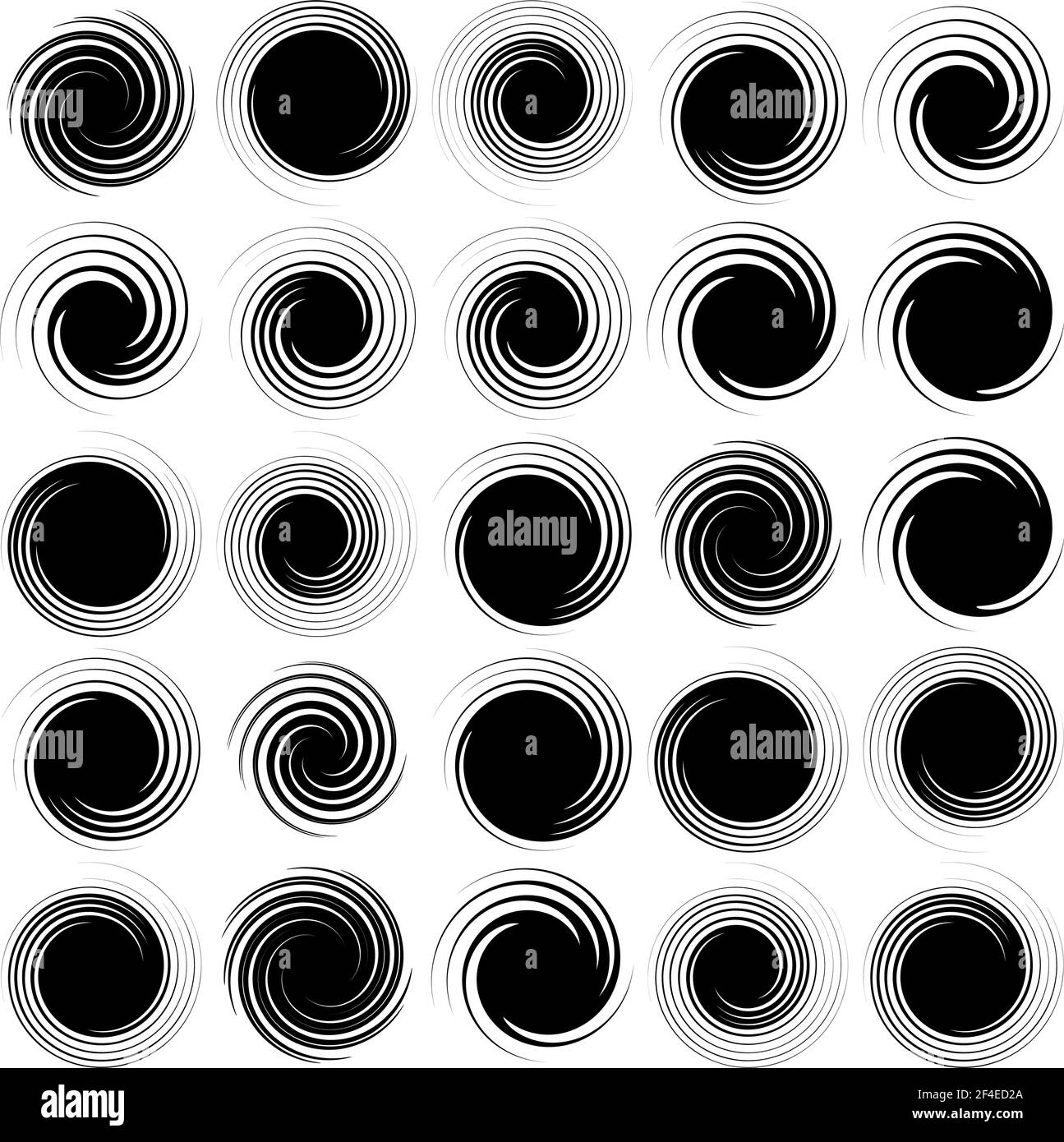 Revolved whirlpool, whirlwind design element. Radial shape with ...
