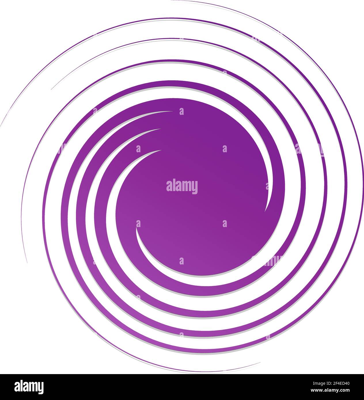 Revolved whirlpool, whirlwind design element. Radial shape with ...
