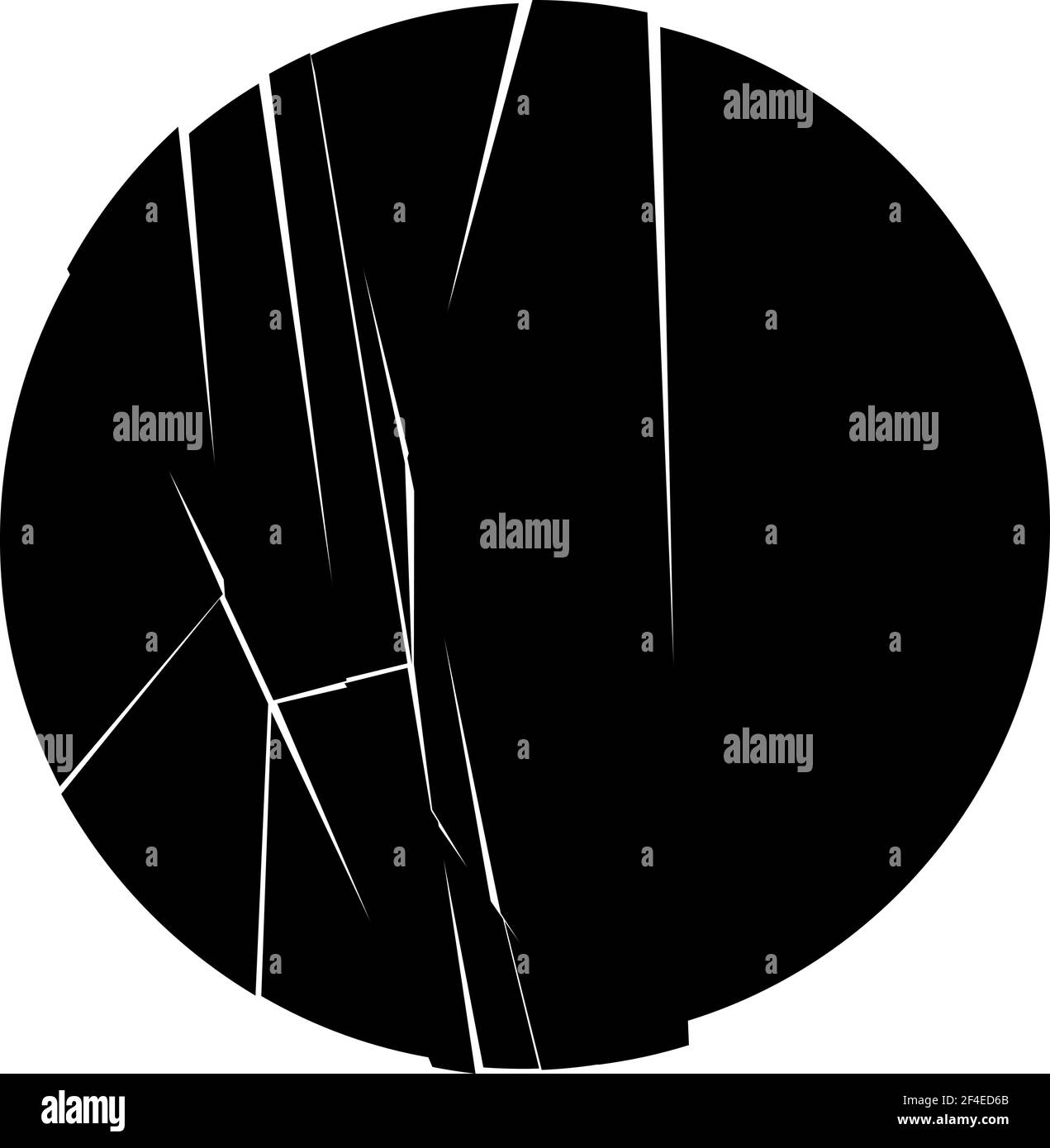 Shattered, fractured, broken geometric circle. Burst, explosion effect ...