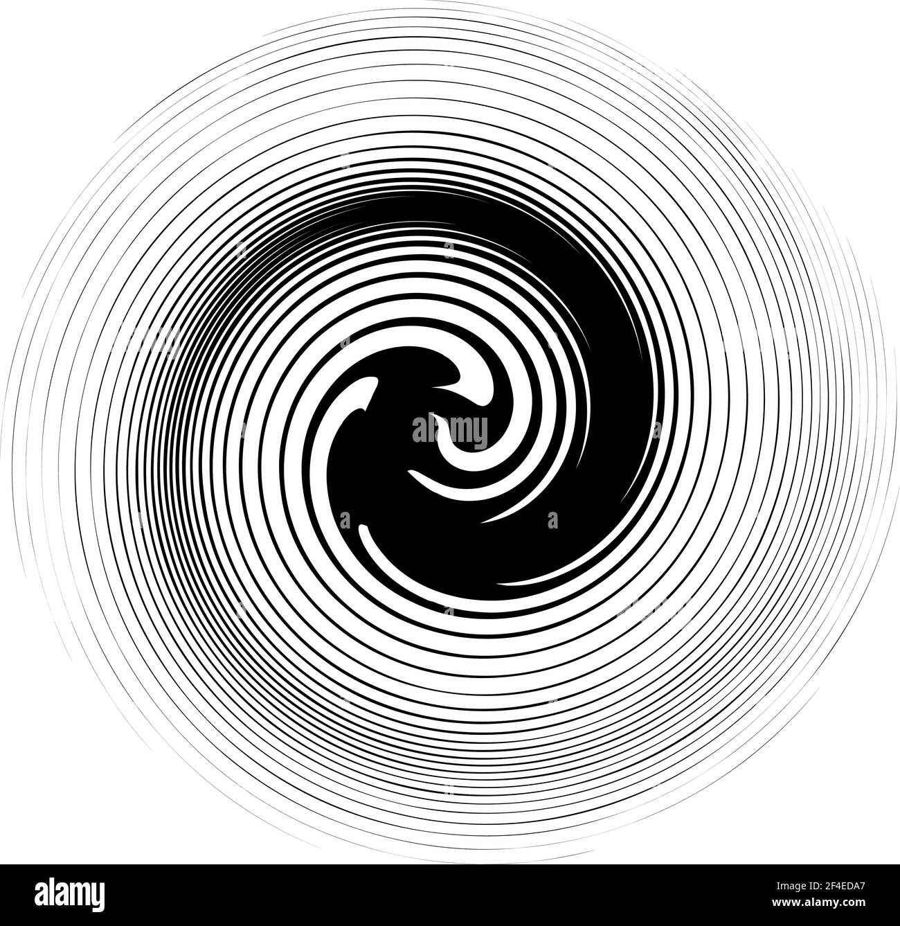 Swirl, twirl, spiral shape, element. Motif with rotation, torsion ...