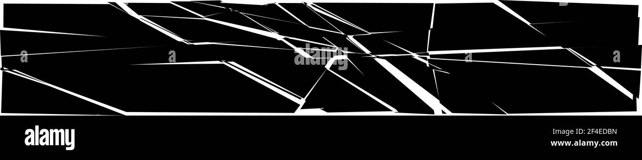 Shattered, fractured, broken geometric rectangle. Burst, explosion ...