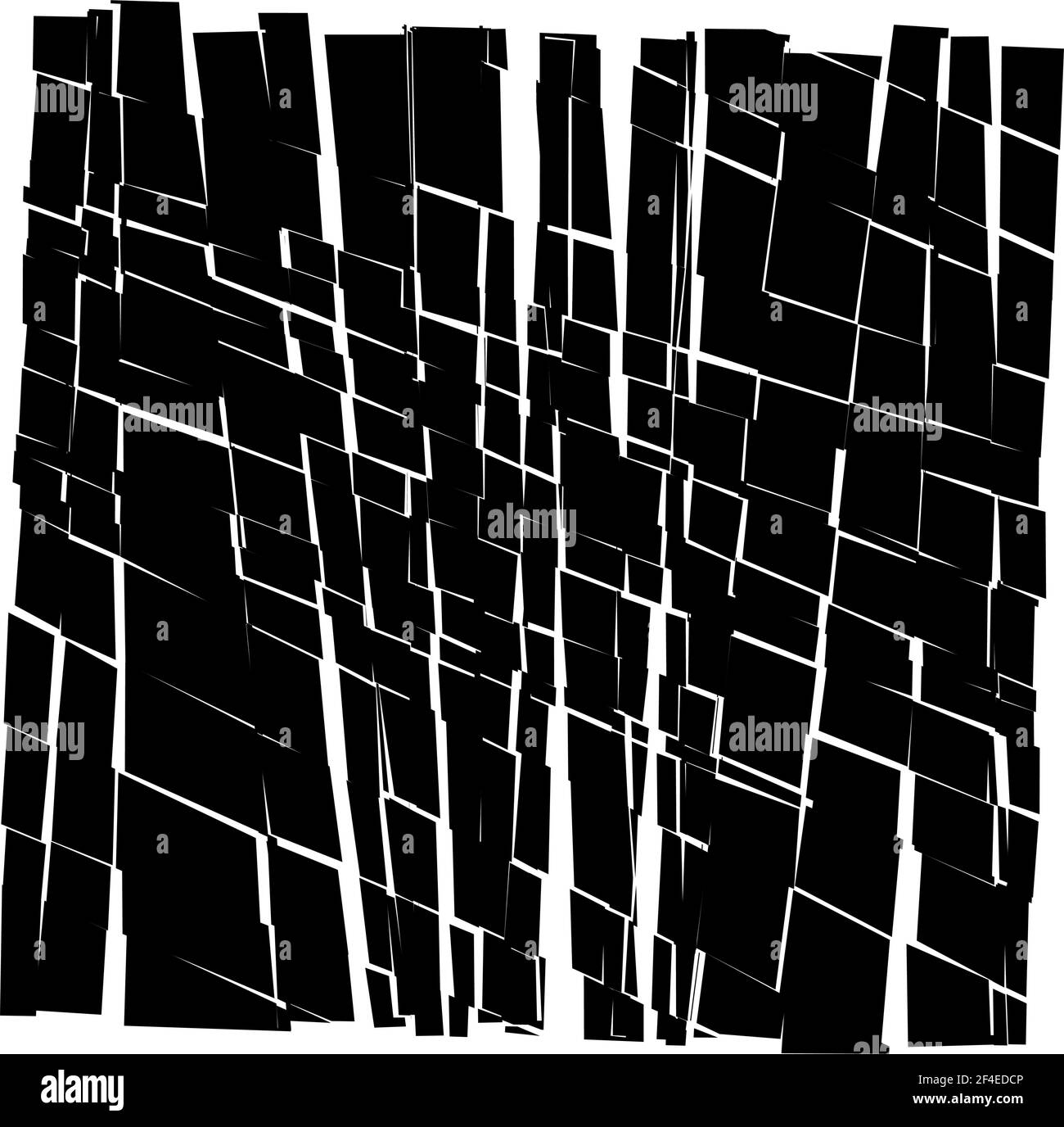 Shattered, fractured, broken geometric square. Burst, explosion effect ...