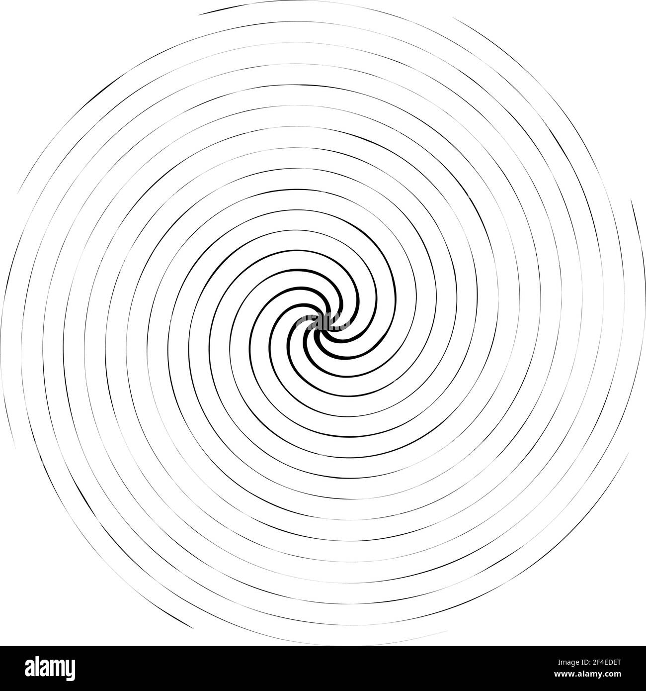 Swirl, twirl, spiral shape, element. Motif with rotation, torsion ...