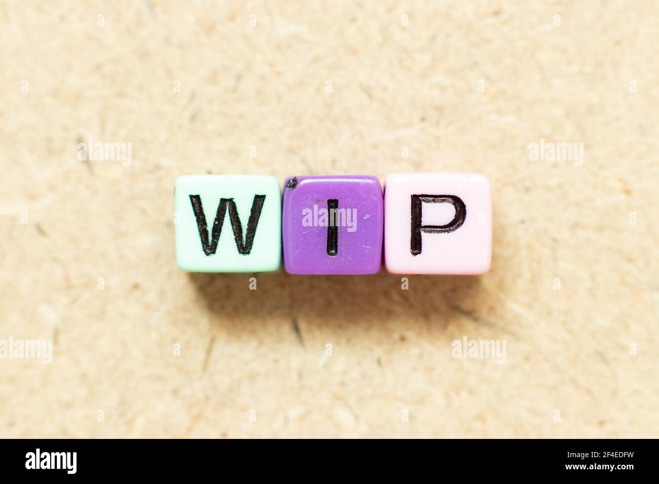 Color alphabet letter block in word WIP (Abbreviation of work in ...