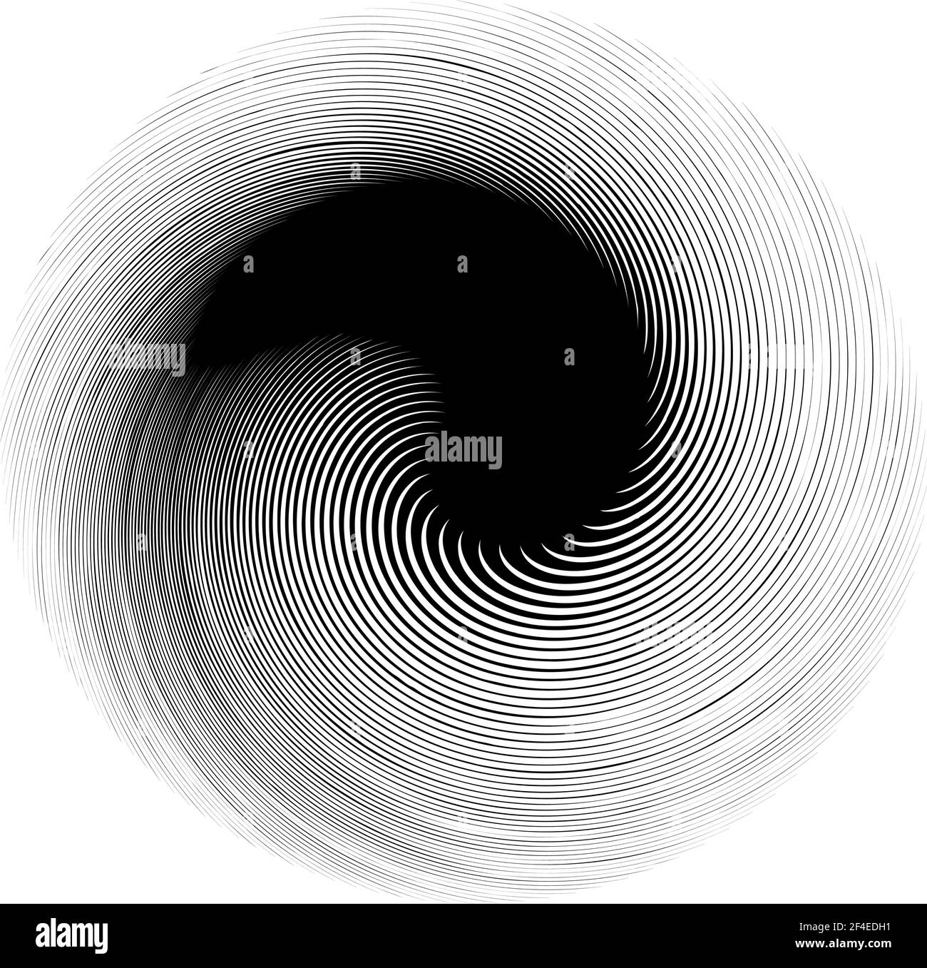 Swirl, twirl, spiral shape, element. Motif with rotation, torsion ...