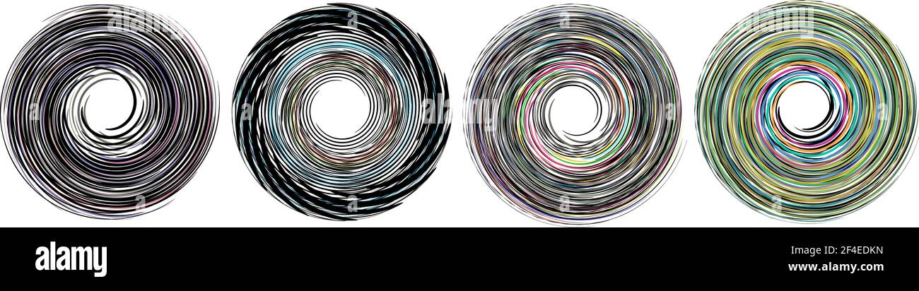 Spiral, twirl, whirlpool element vector illustration. Cochlear, helix ...