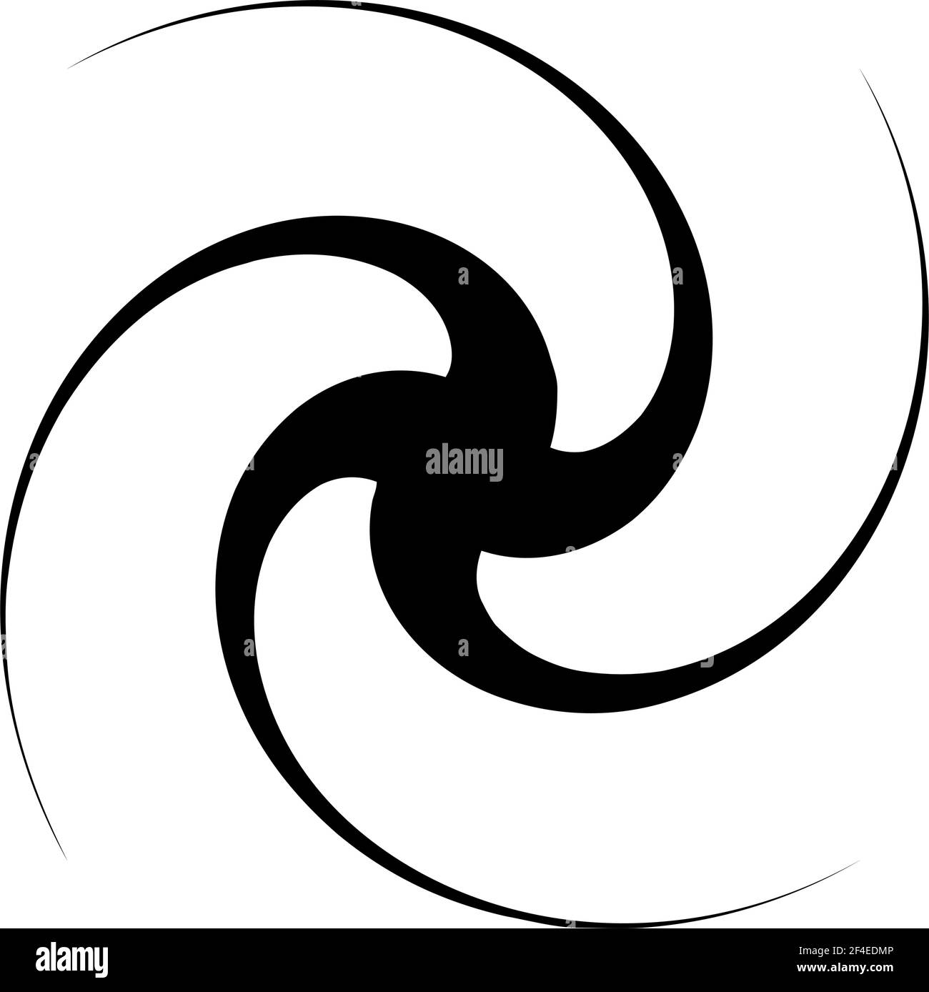 Swirl, twirl, spiral shape, element. Motif with rotation, torsion ...