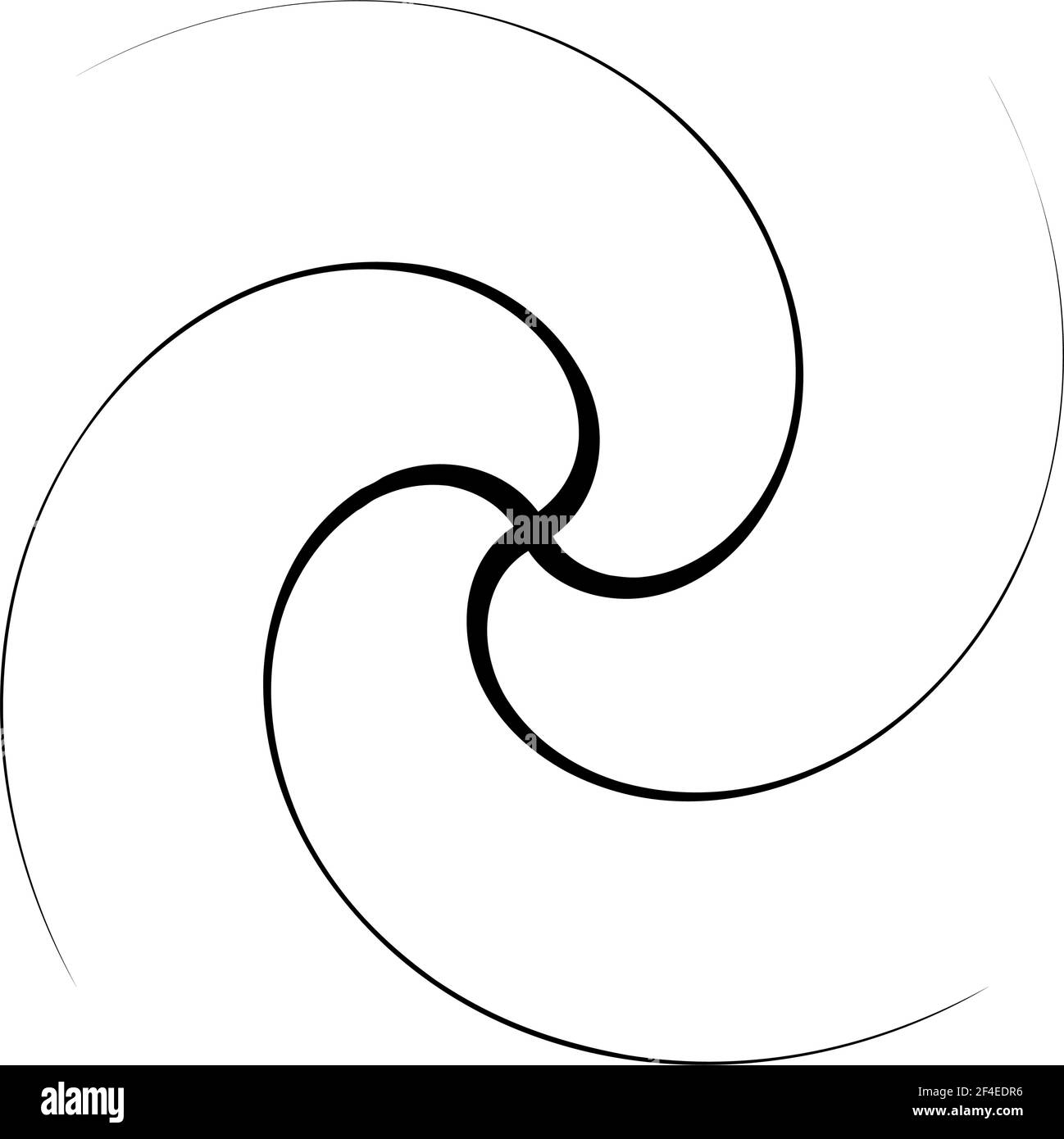 Swirl, twirl, spiral shape, element. Motif with rotation, torsion ...