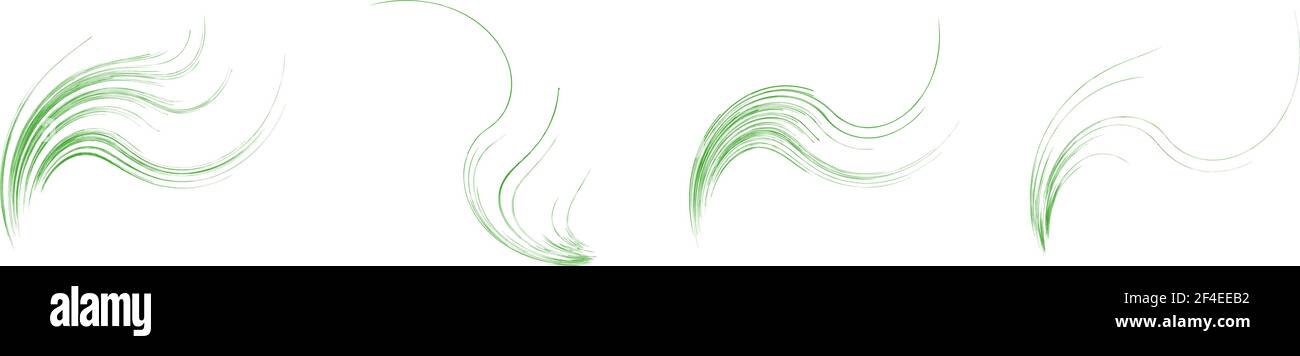 Organic weed, grass like curvy, wavy lines – Stock illustration, Clip ...