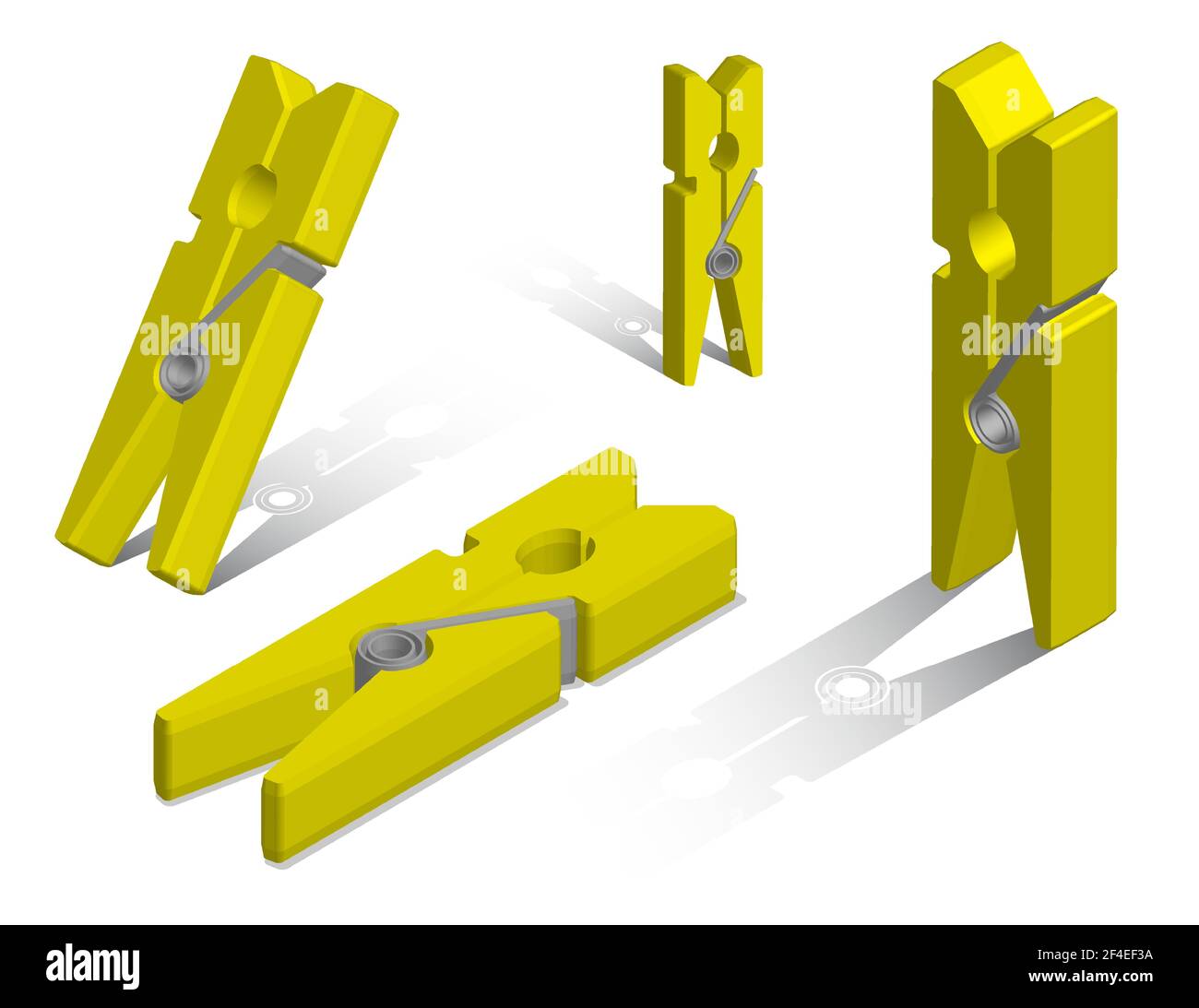 Yellow plastic spring clothes peg Stock Vector Images - Alamy
