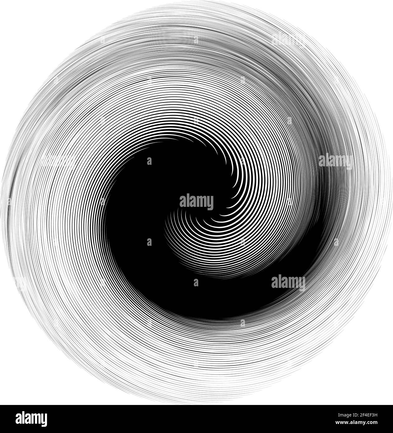 Swirl, twirl, spiral shape, element. Motif with rotation, torsion ...