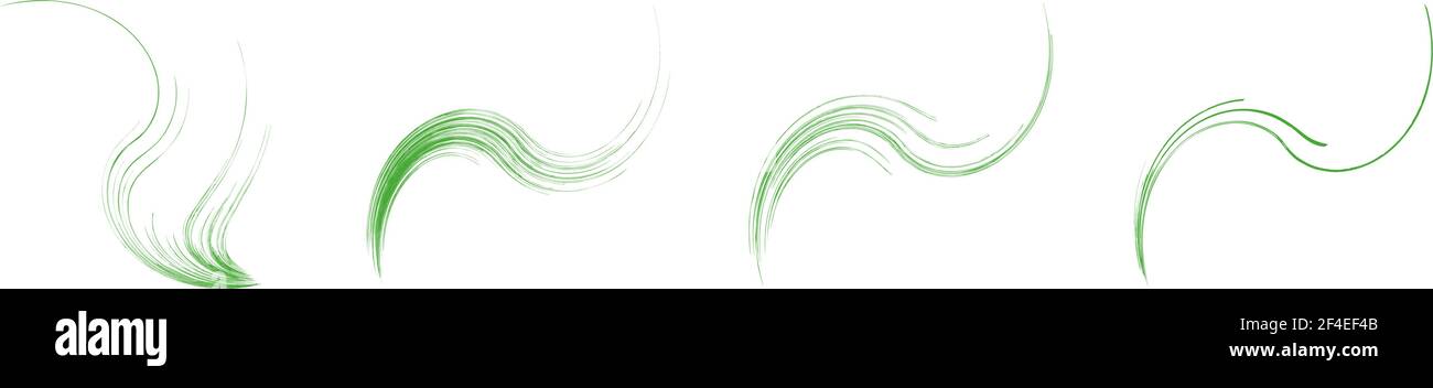 Organic weed, grass like curvy, wavy lines – Stock illustration, Clip ...