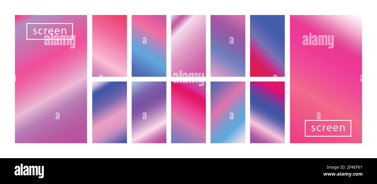 Mobile screen lock display collection of colorful backgrounds in trendy ...