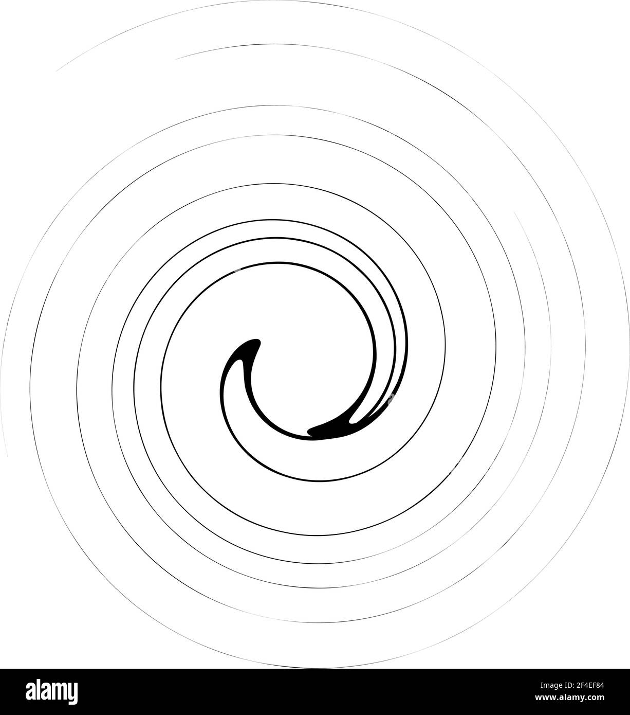 Swirl, twirl, spiral shape, element. Motif with rotation, torsion ...
