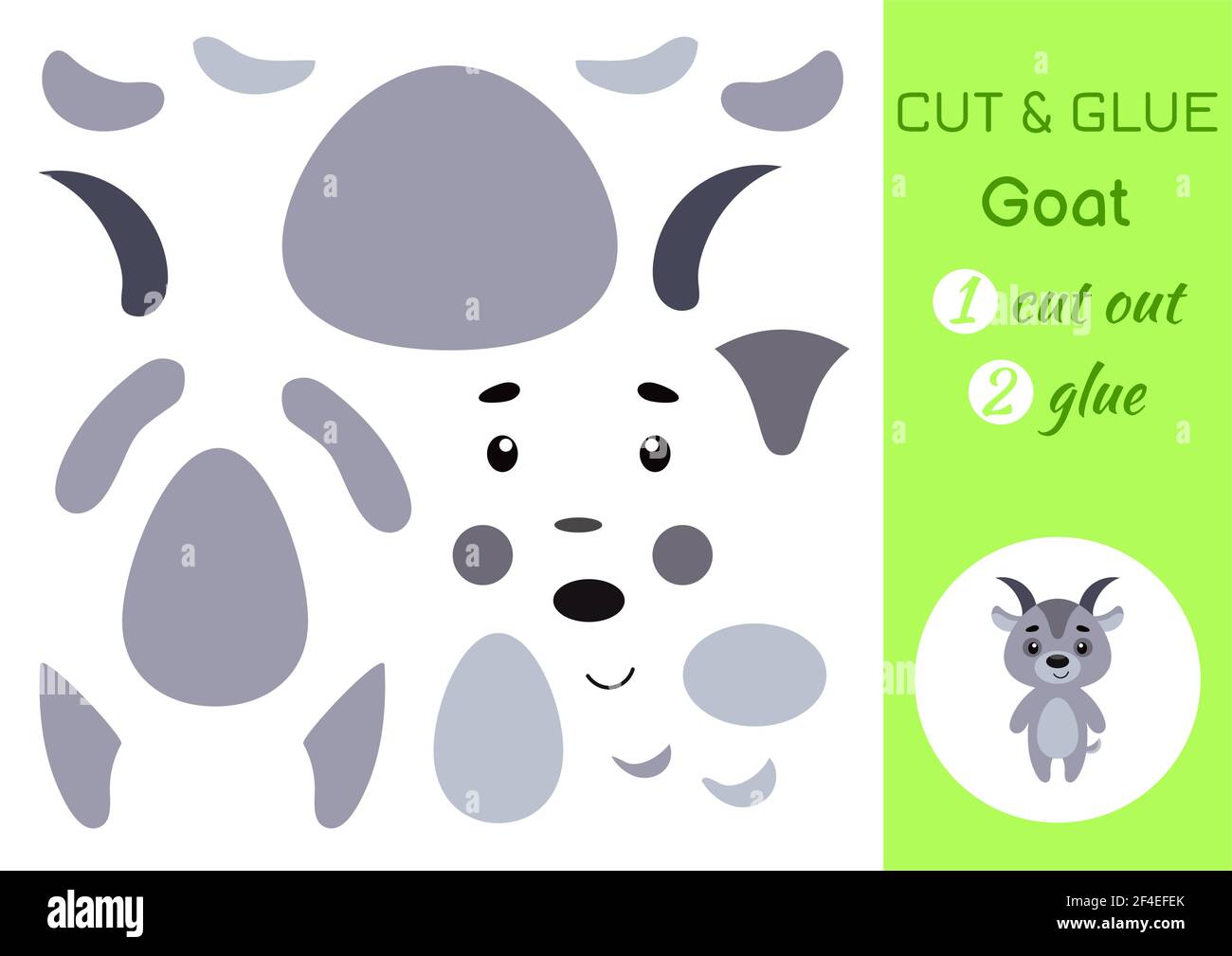 Cut and glue paper little goat. Kids crafts activity page. Educational ...