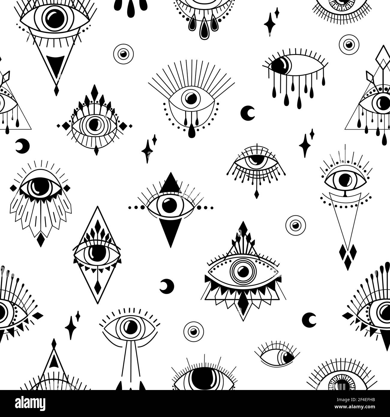 Evil eye. Black symbol on white background. Magic pattern. Magical ...