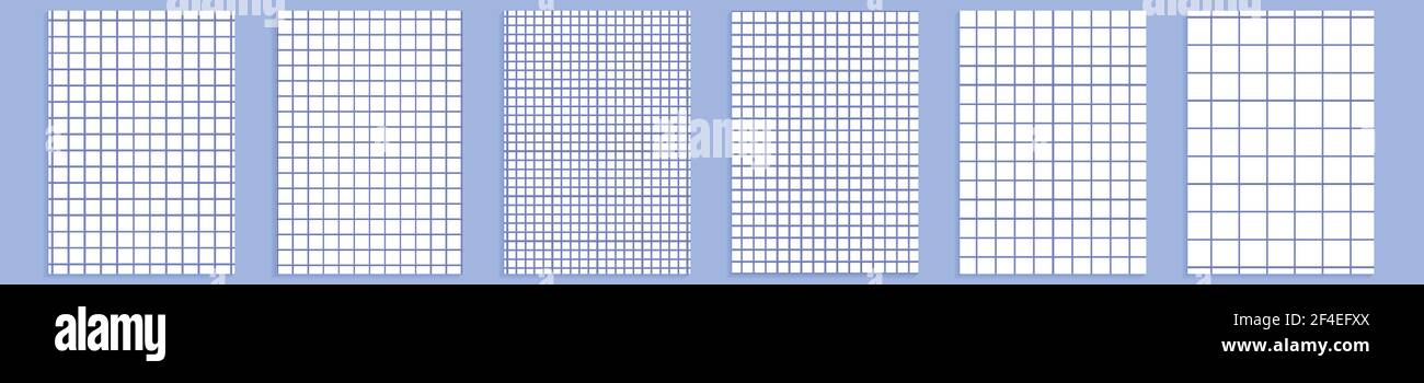 Grid paper set. Abstract squared background with color graph. Geometric ...