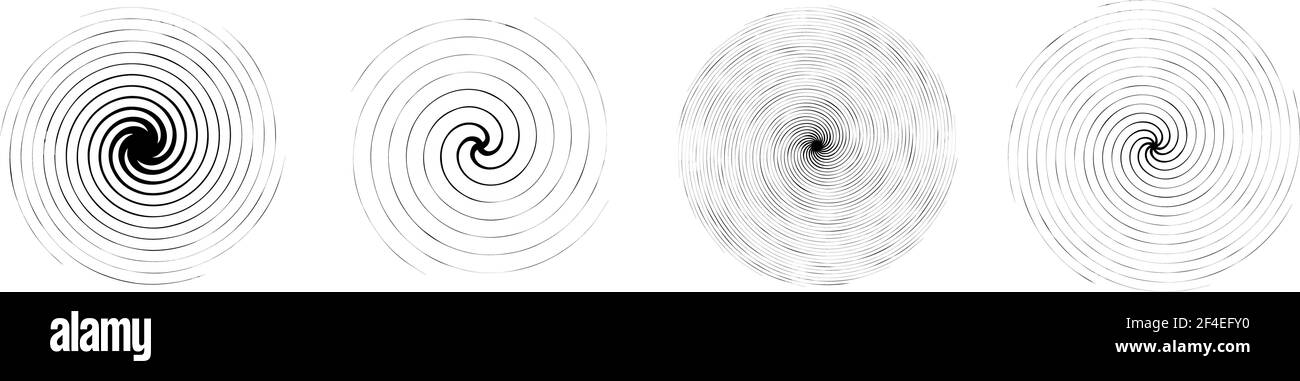 Swirl, twirl, spiral shape, element. Motif with rotation, torsion ...