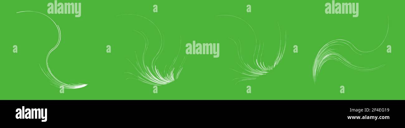 Organic weed, grass like curvy, wavy lines – Stock illustration, Clip ...