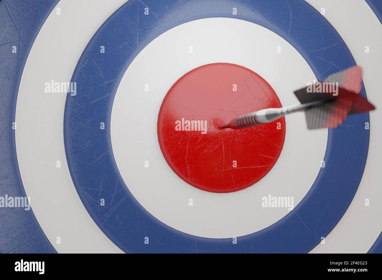 3d illustration. Darts hit blue target background. . It's like a ...