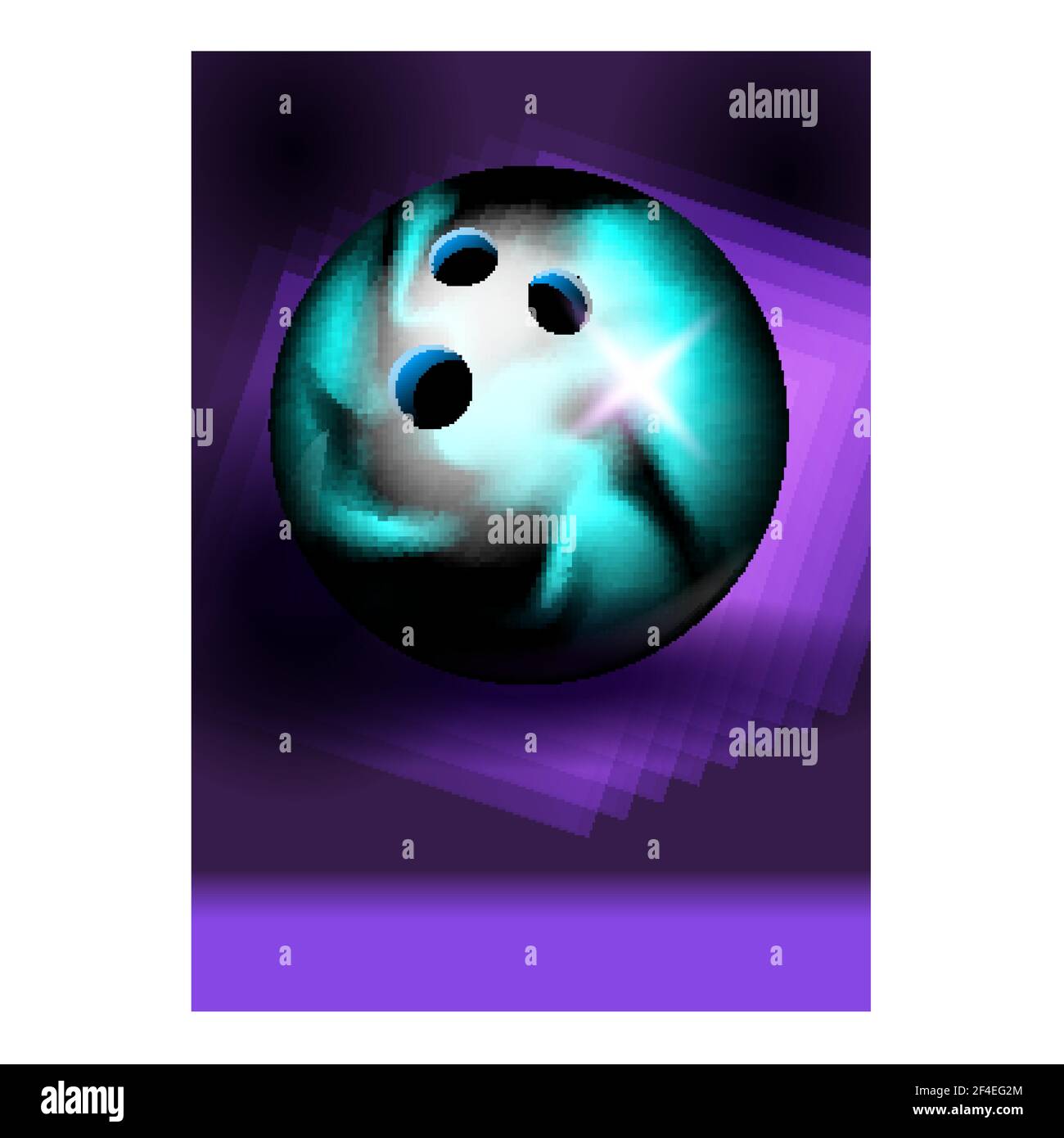 Bowling Ball For Hit Target Ninepins Poster Vector Stock Vector Image ...