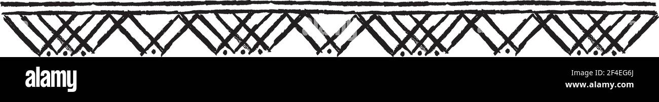 Linear border made in tribal style, made from hand-drawn drawings Stock ...