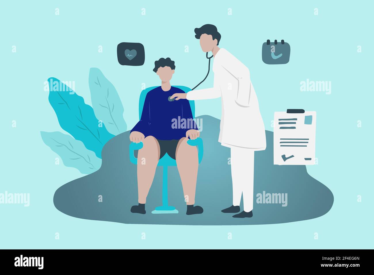Male doctor checking patient hospital Stock Vector Images - Alamy