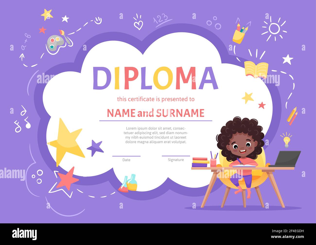 Kids painting in book Stock Vector Images - Alamy