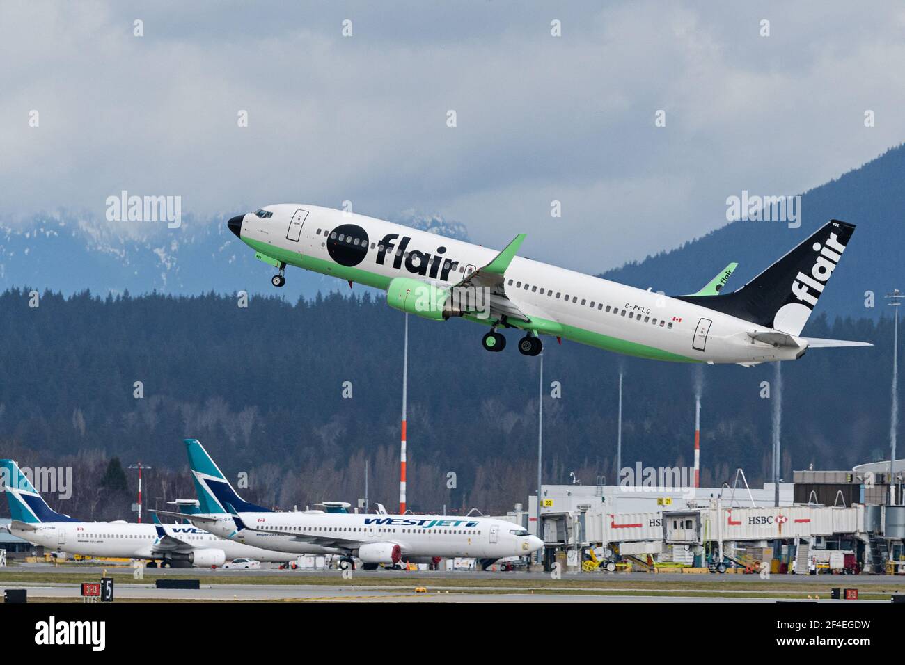 Richmond, British Columbia, Canada. 5th Mar, 2021. A Flair Airlines ...