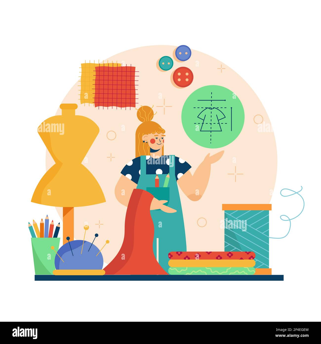 Clothing designer young drawing Stock Vector Images - Alamy