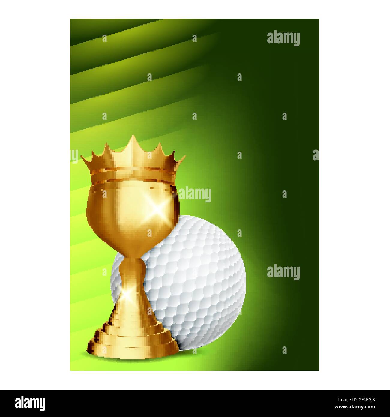 Golf Cup For Golfer Win Championship Banner Vector Stock Vector Image ...