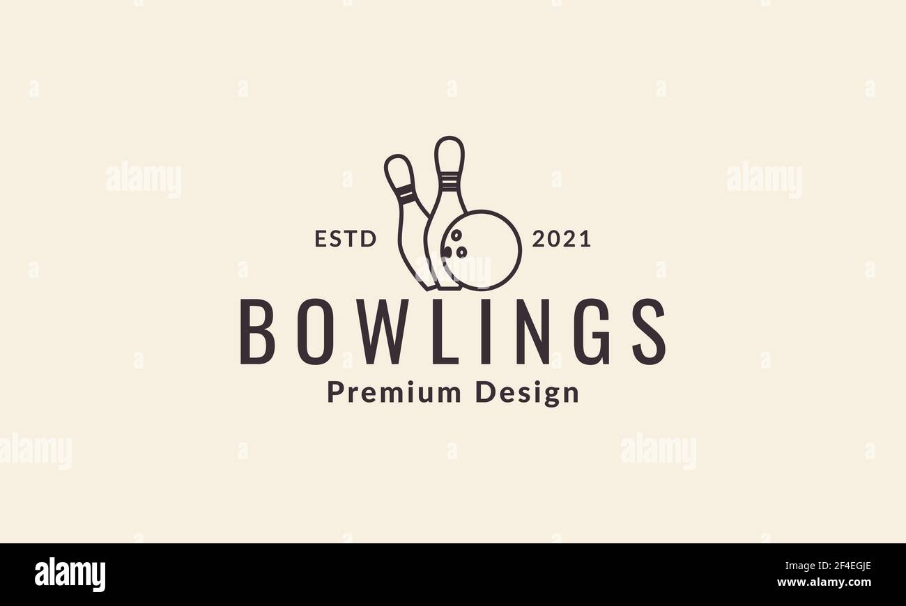 line ball bowling with pin bowling logo vector symbol icon design ...
