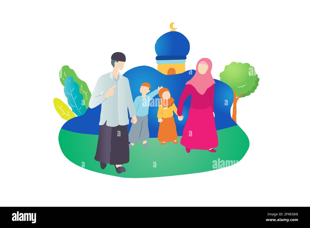 Muslim family sketch illustration Stock Vector Image & Art - Alamy