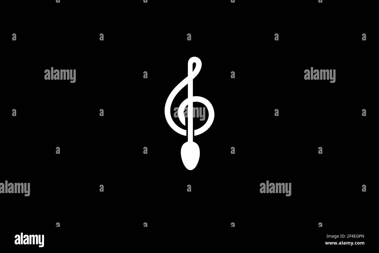 musical note with spoon restaurant logo vector symbol icon design ...