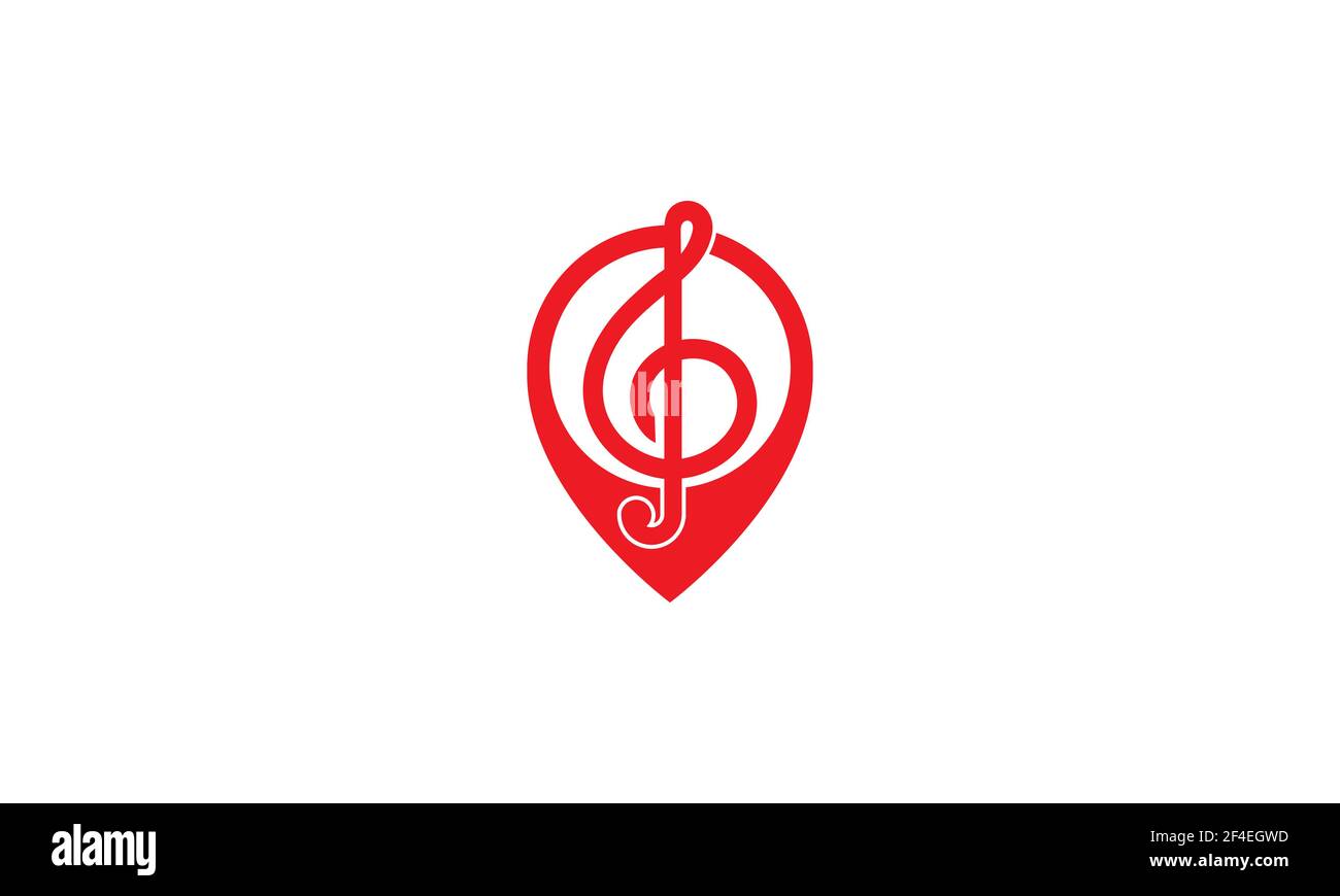 musical note with pin map location logo vector symbol icon design ...