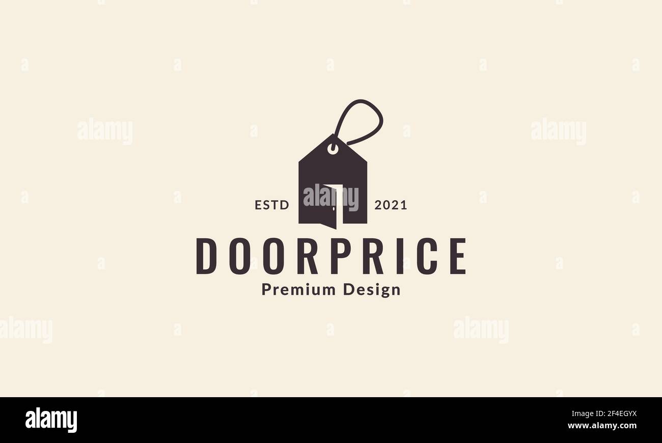 door and price discount label logo vector symbol icon design ...