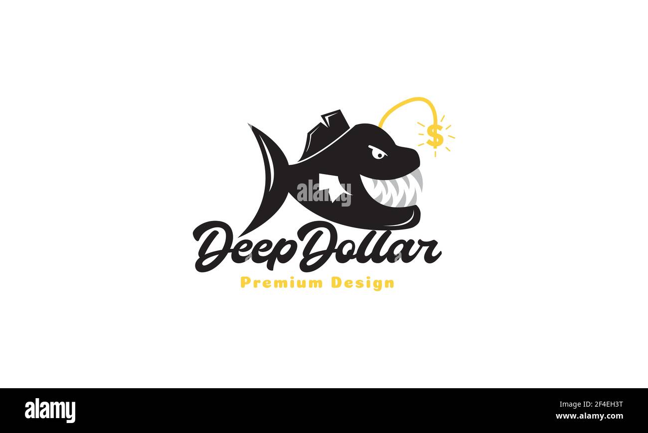 Deep sea fish with money vector symbol icon design illustration Stock ...