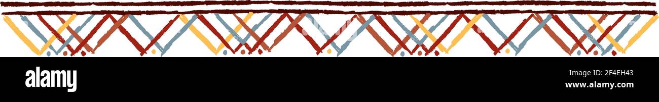 Linear border made in tribal style, made from hand-drawn drawings Stock ...