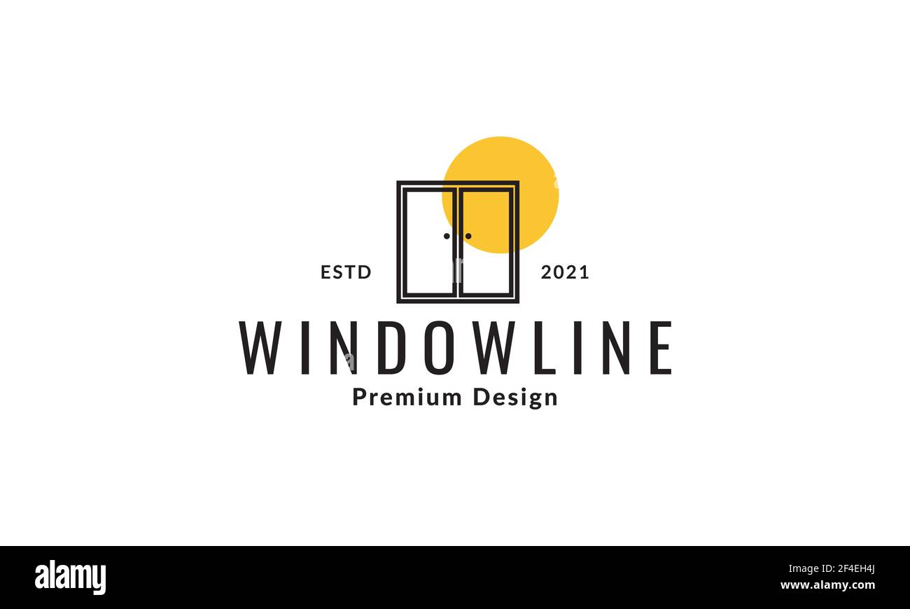 window lines with sunset logo vector symbol icon design illustration ...