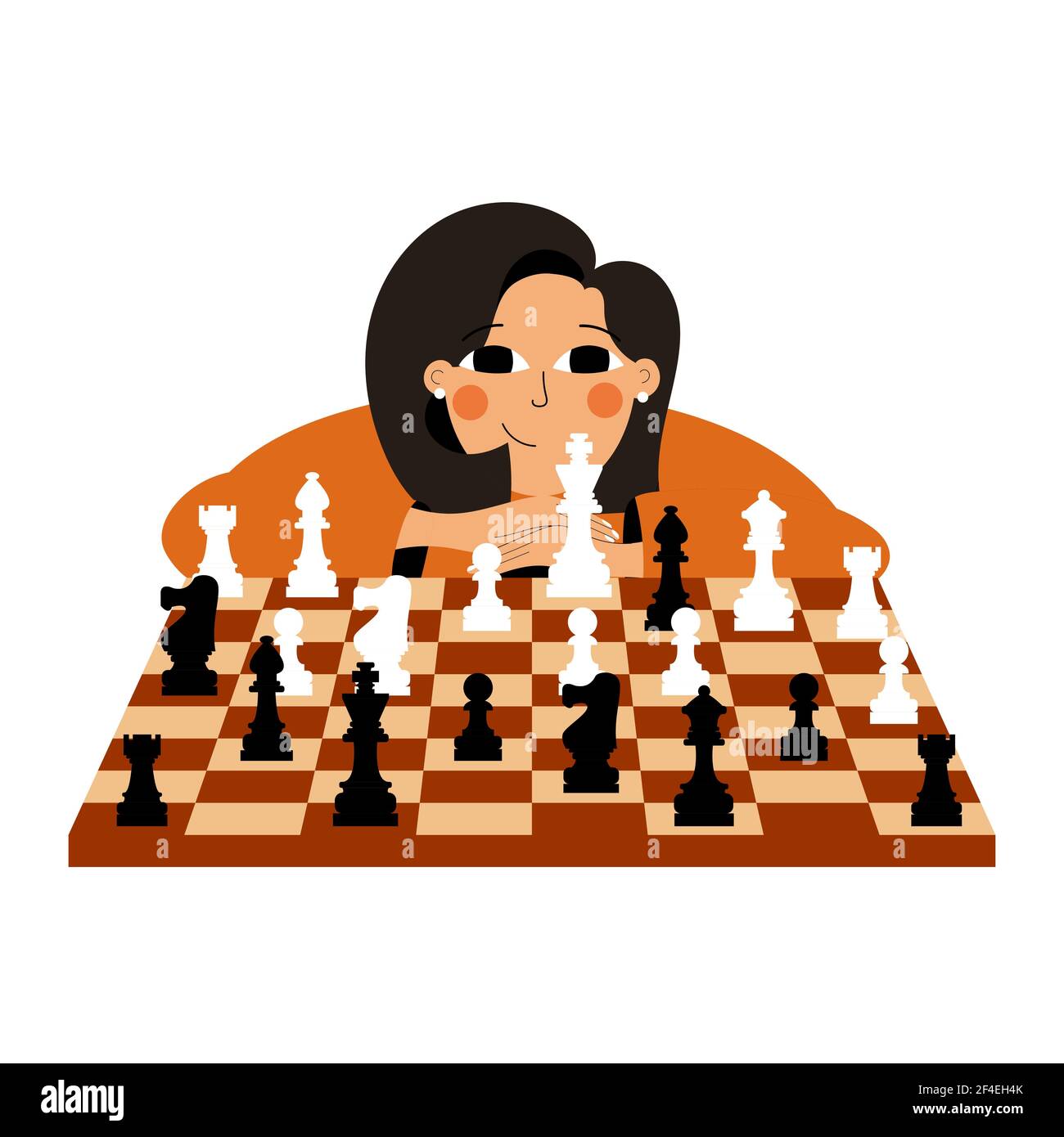 Cute girl plays chess Stock Vector Image & Art - Alamy