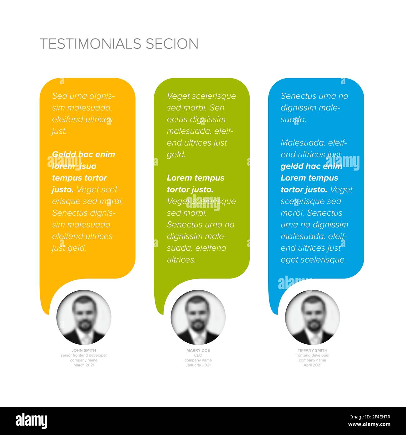 Simple light minimalistic testimonial review section layout template ...