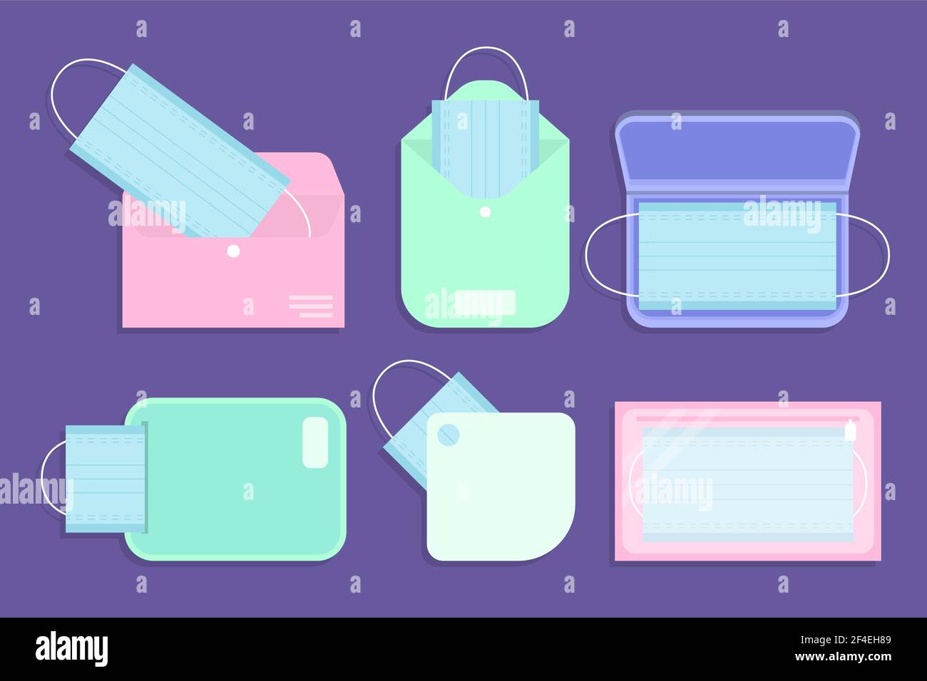 Face mask storage case pack Vector illustration Stock Vector Image ...