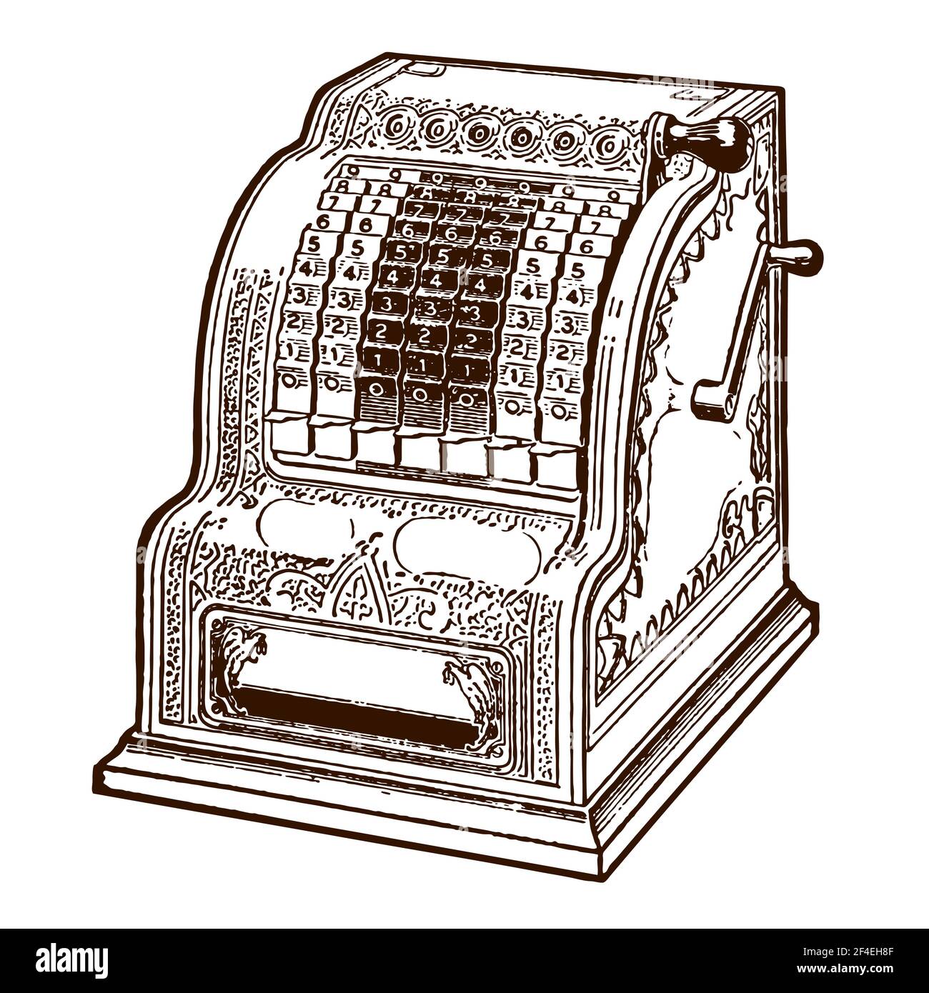 Antique calculator adding machine Stock Vector Images - Alamy