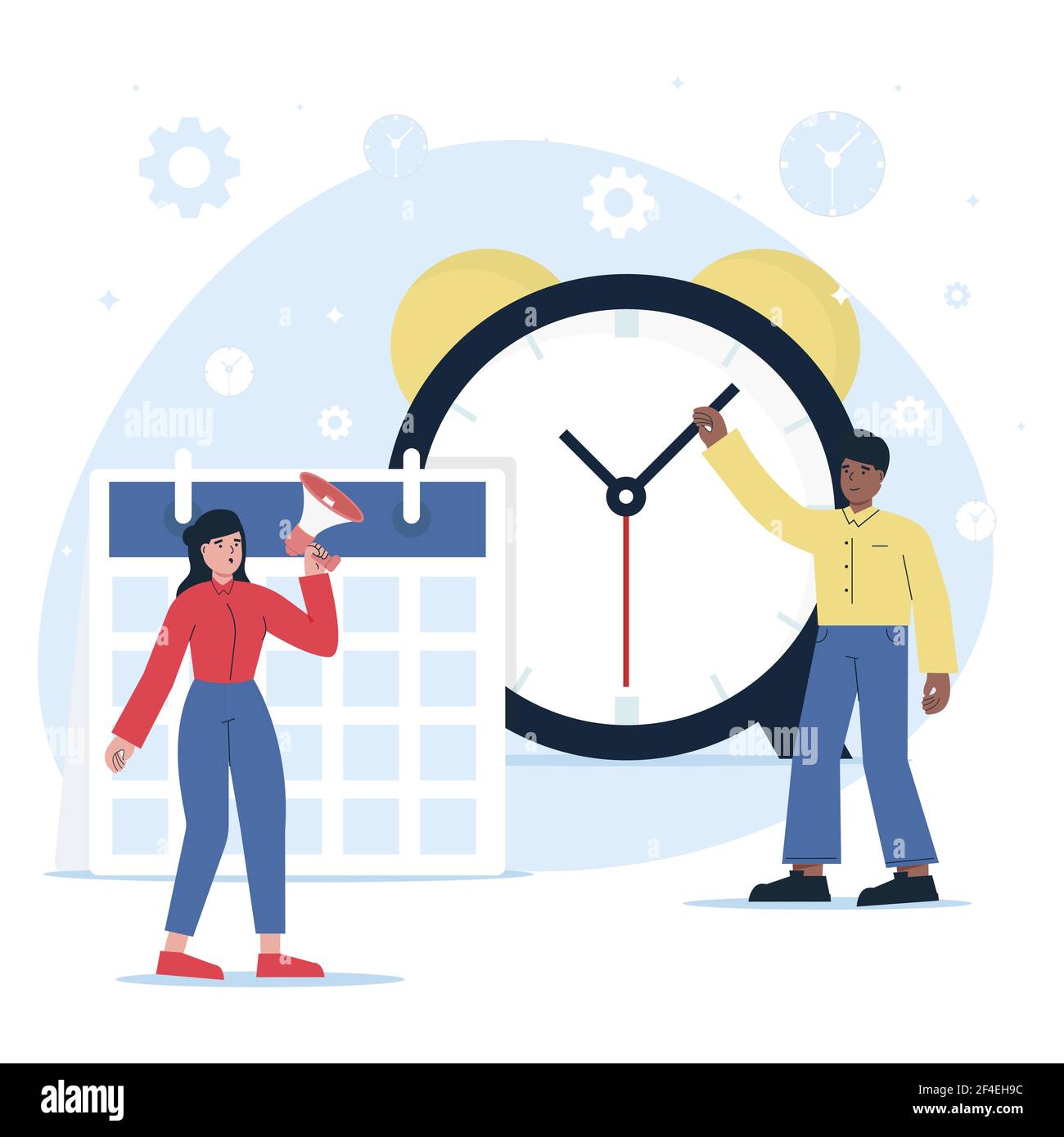 Flat-hand drawn time management illustration Vector illustration Stock Vector Image & Art - Alamy