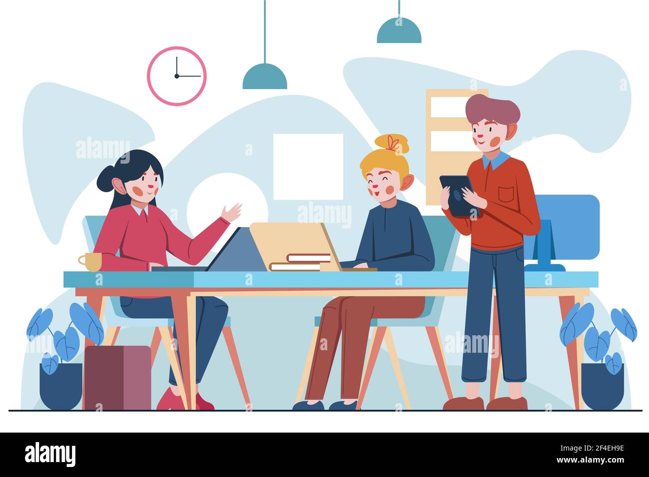 Flat hand drawn businesswoman Cut Out Stock Images & Pictures - Alamy