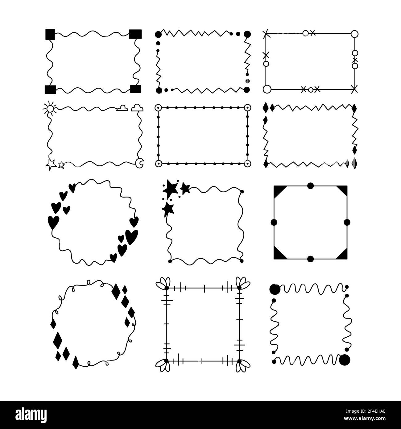 Thin ornamental frame lines collection Vector illustration Stock Vector ...