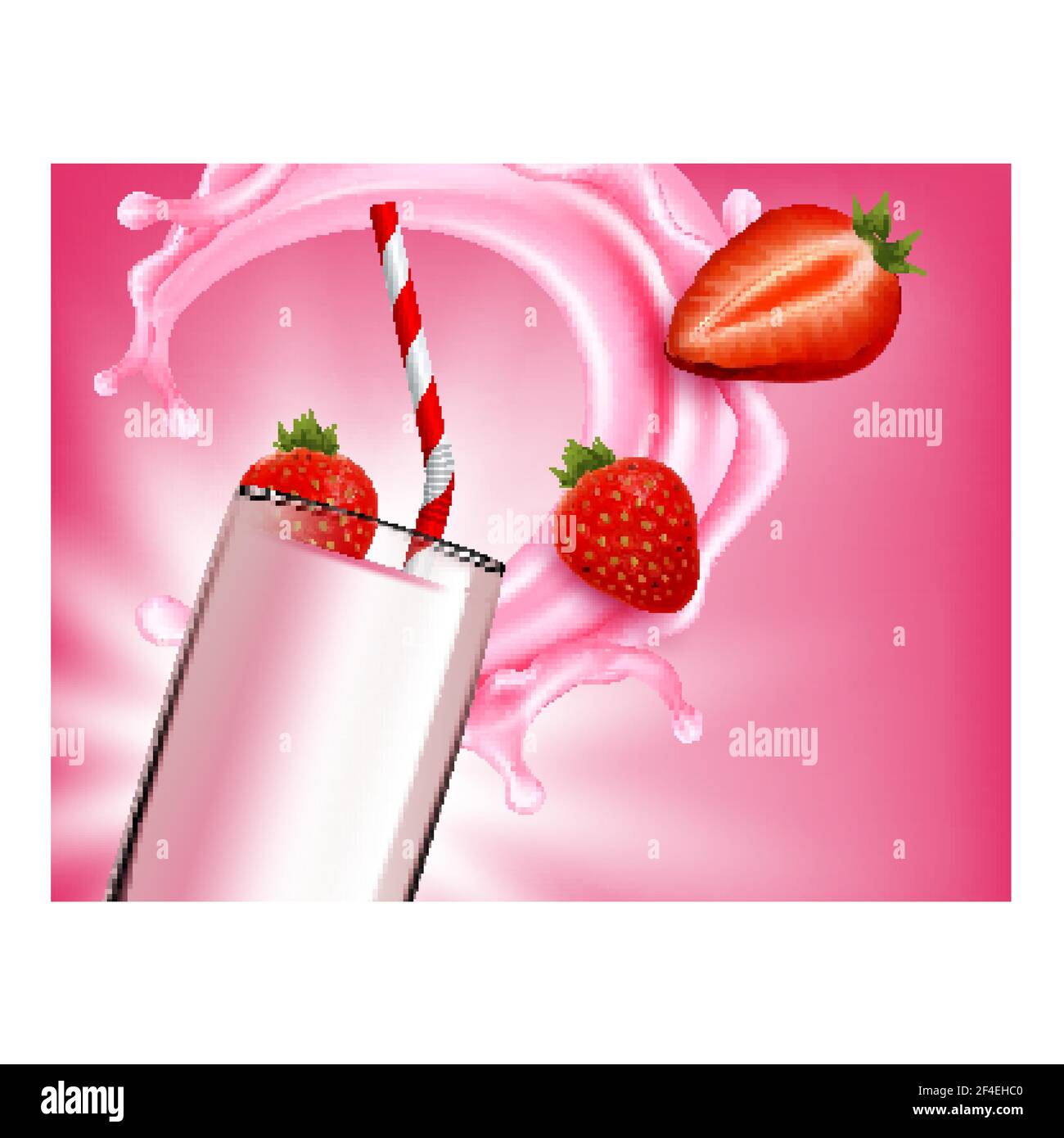 Milk Cocktail Creative Promotional Poster Vector Illustration Stock ...