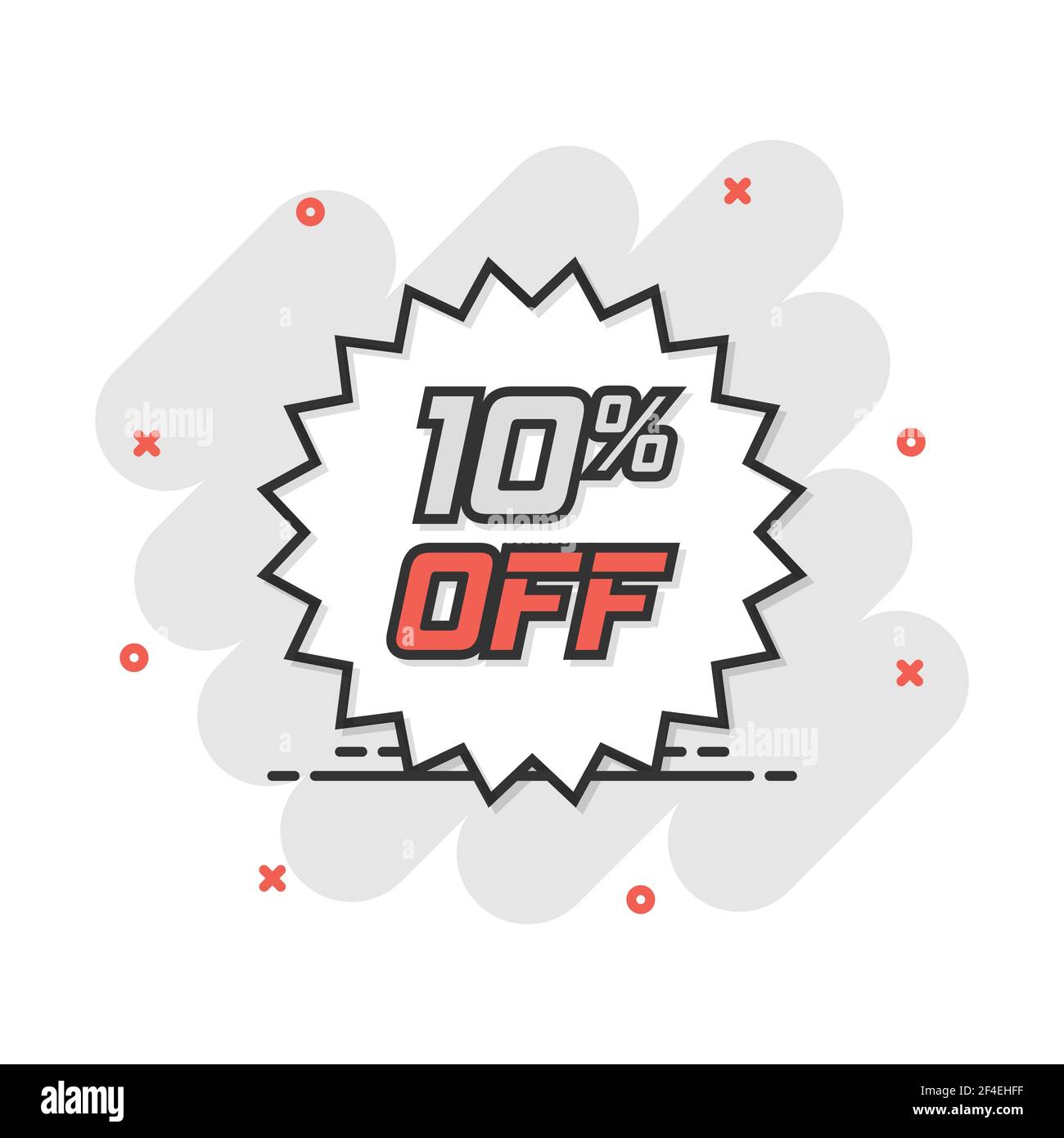 Vector cartoon discount sticker icon in comic style. Sale tag ...