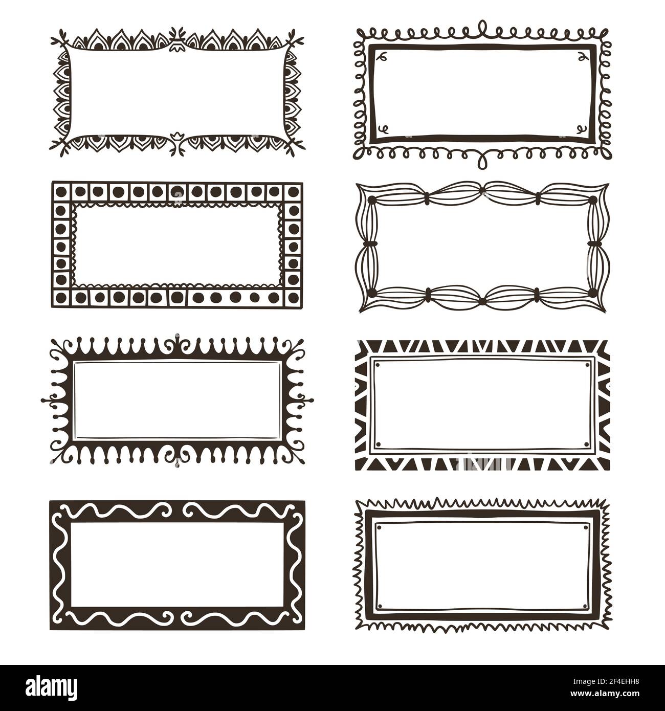 Set of ornate beauty frames hand drawn Vector illustration Stock Vector ...